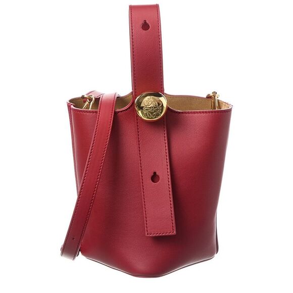 Loewe | Bags | Loewe Pebble Mini Leather Bucket Bag Red | Poshmark